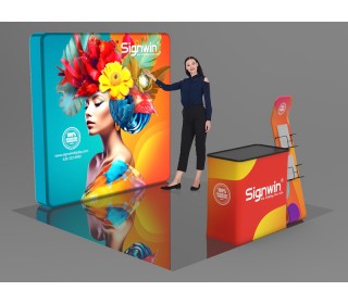 Custom 20x20ft Island Archy Monitor & Bar Table & Case to Podium ...