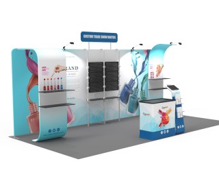 Custom 20x20ft Island Archy Monitor & Bar Table & Case to Podium ...