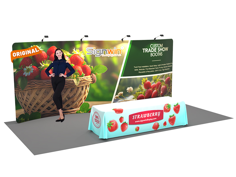 Custom 10x20ft Standard S-Shaped Elegant Backwall & 8ft Printed Loose ...