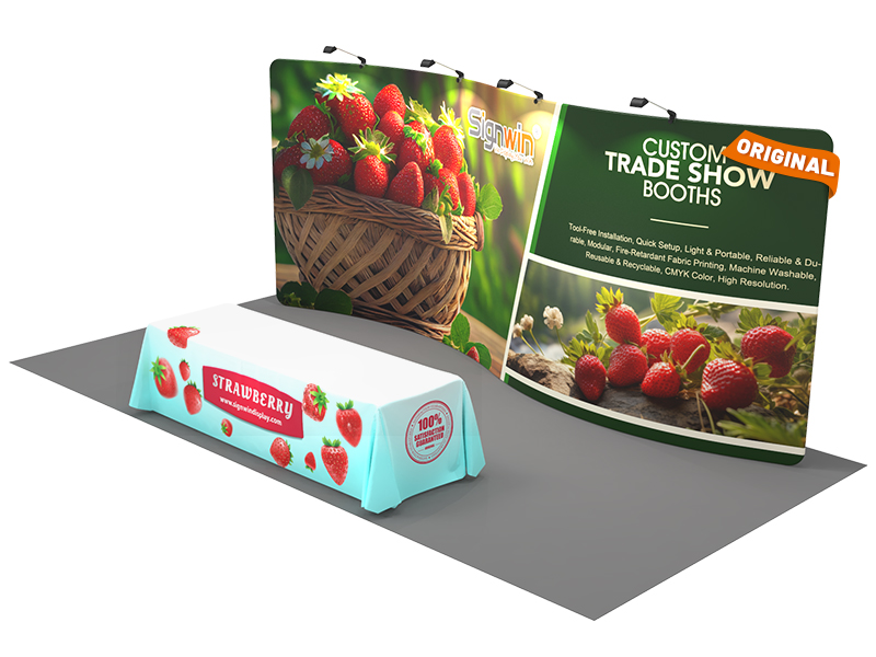 Custom 10x20ft Standard S-Shaped Elegant Backwall & 8ft Printed Loose ...