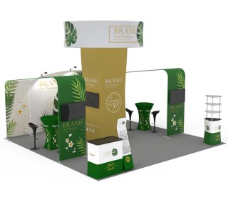 Custom 20x20ft Island Archy Monitor & Bar Table & Case to Podium ...