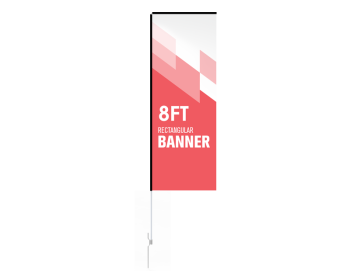 Custom Rectangular Flags Logo Printing & Pole + Base - Signwin